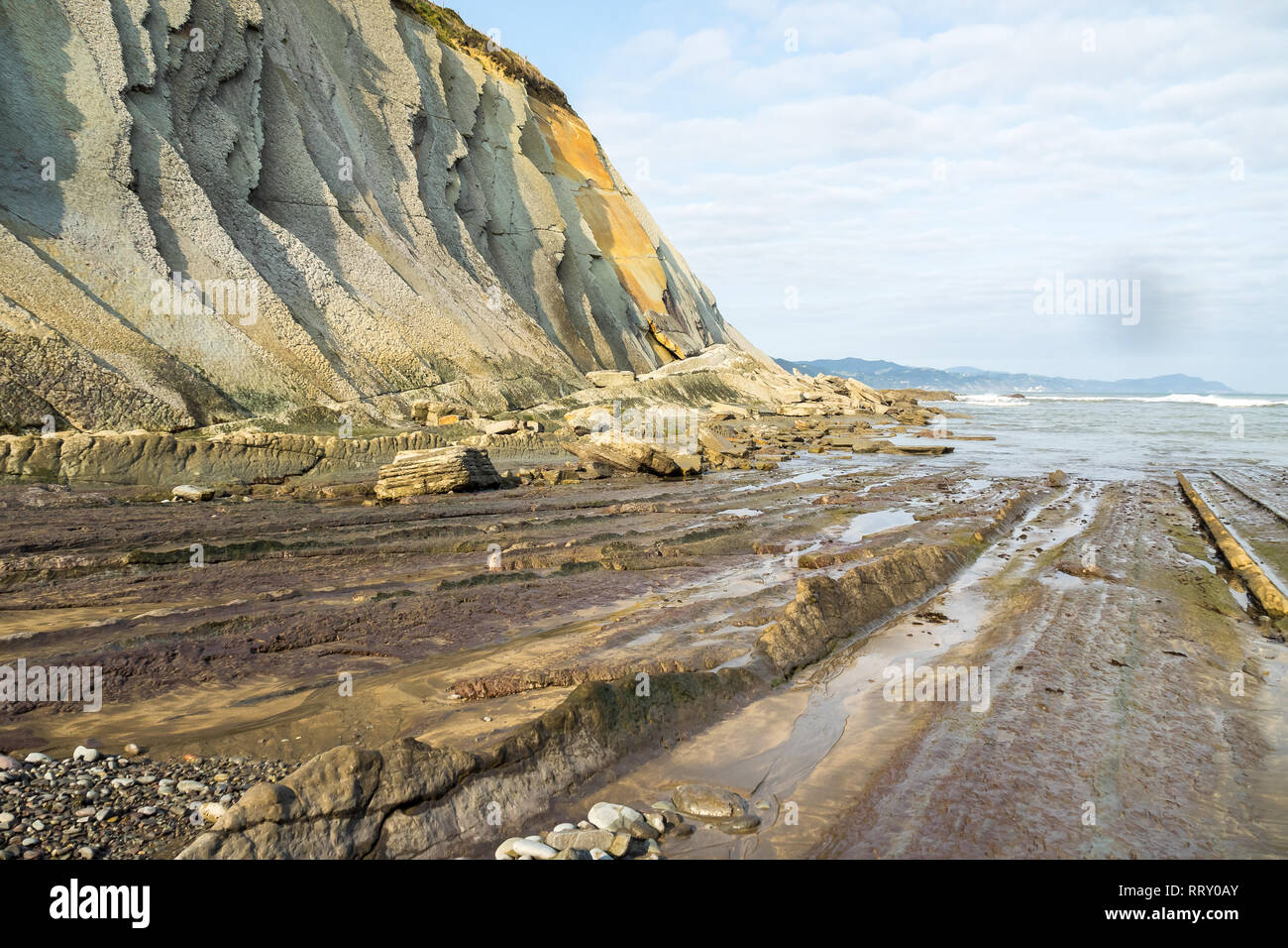 The Acantilado Flysch in Zumaia - Basque Country. Flysch is a sequence ...