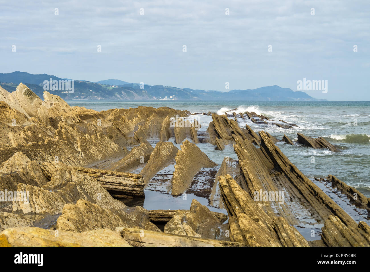 The Acantilado Flysch in Zumaia - Basque Country. Flysch is a sequence ...