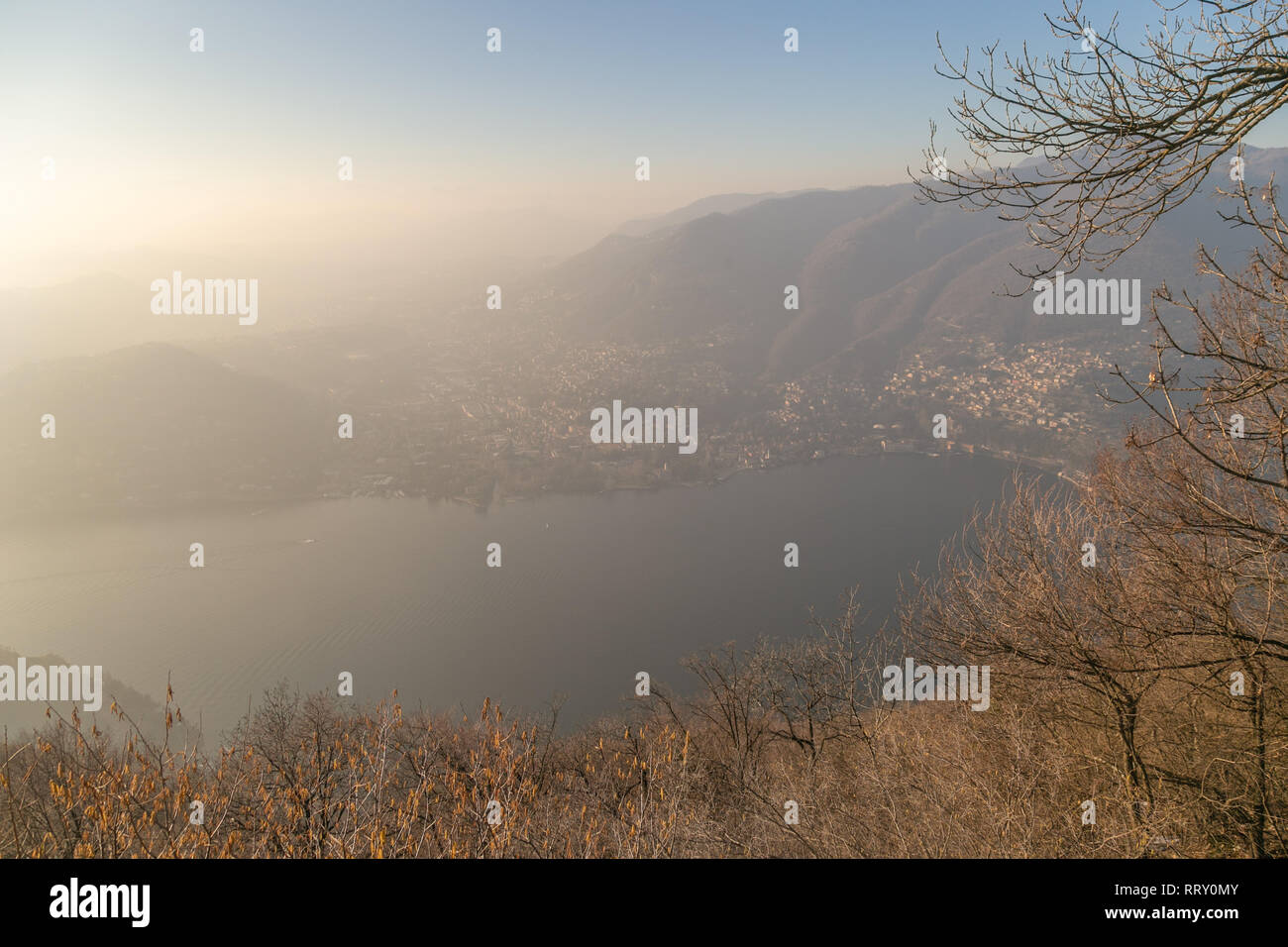 Sight of Como Lake from the Faro Voltiano (Volta Lighthouse) in Brunate ...