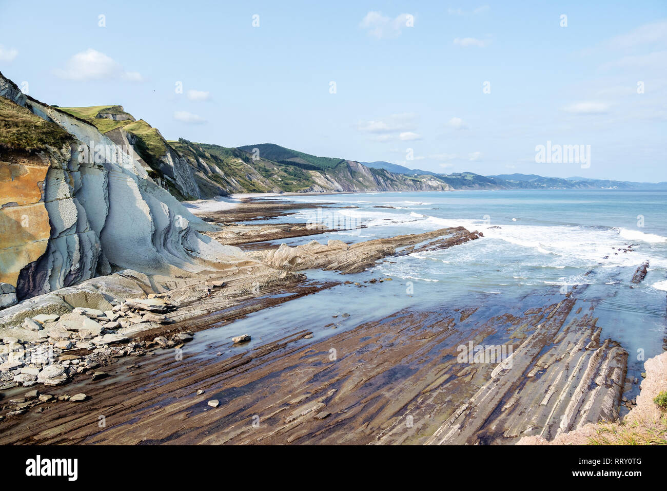 The Acantilado Flysch in Zumaia - Basque Country. Flysch is a sequence ...