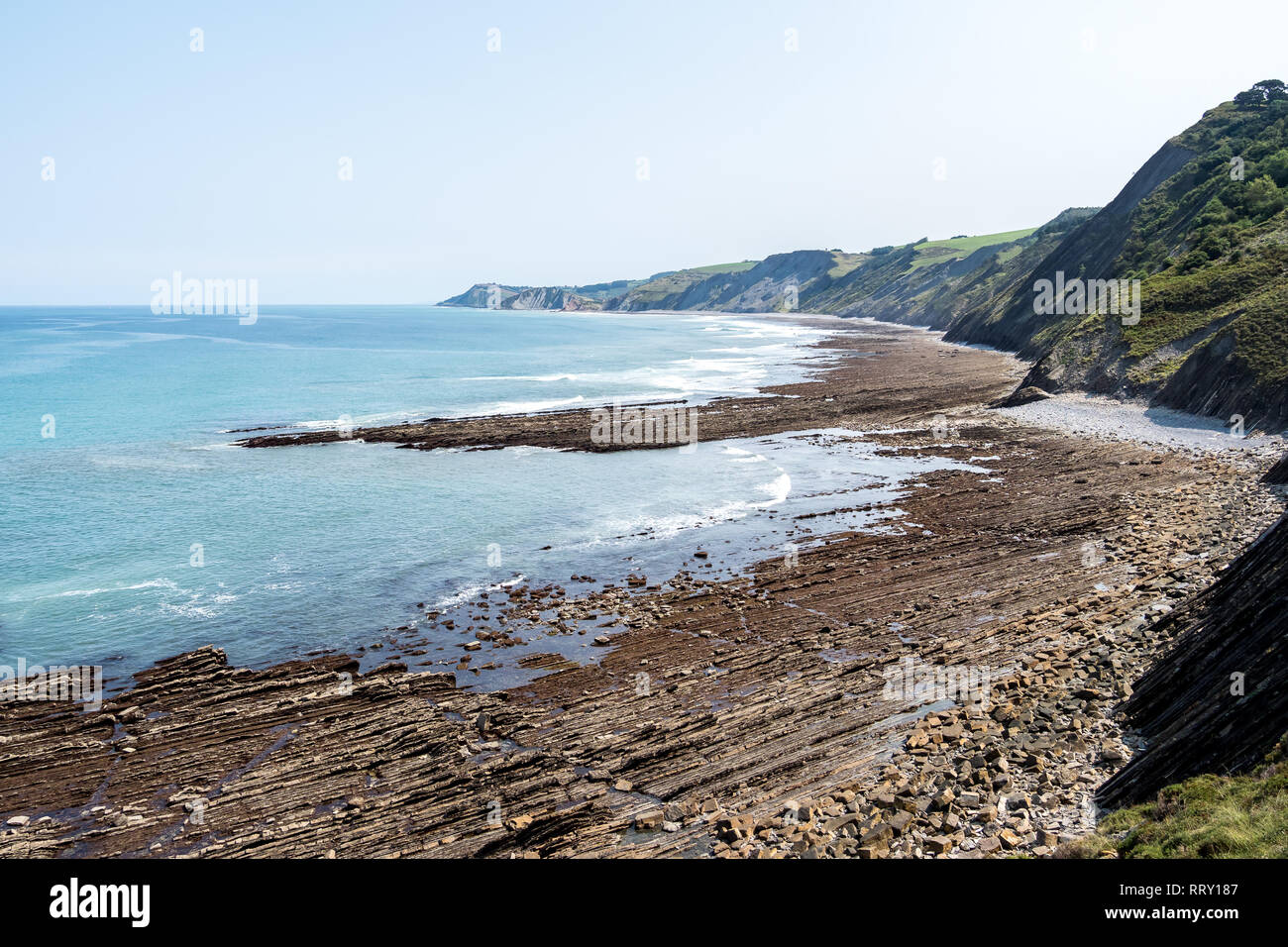 Flysch Coast of Sakoneta, Zumaia, Spain. Flysch is a sequence of ...