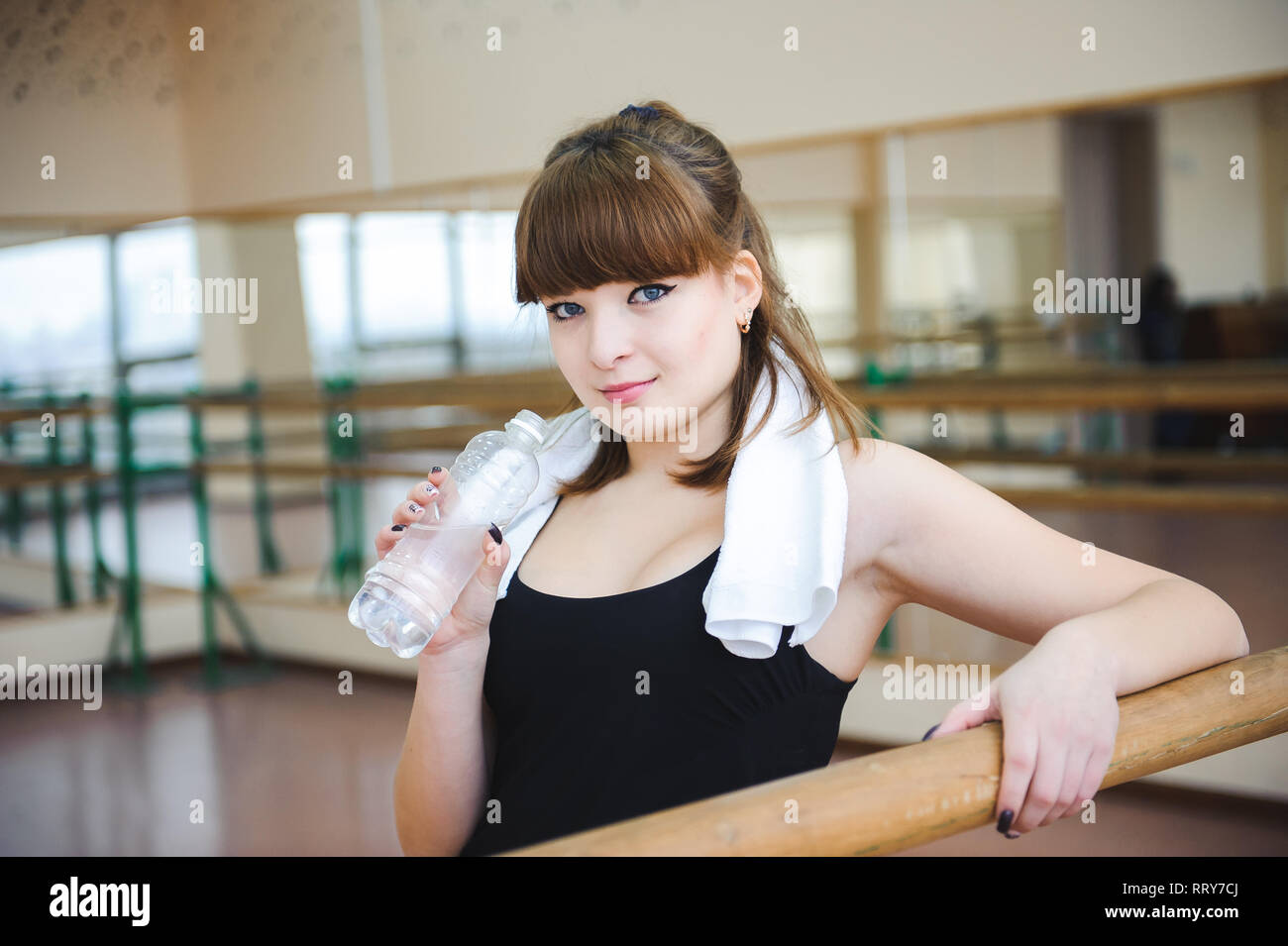 Dancer is doing exercises in the ballet class Stock Photo - Alamy
