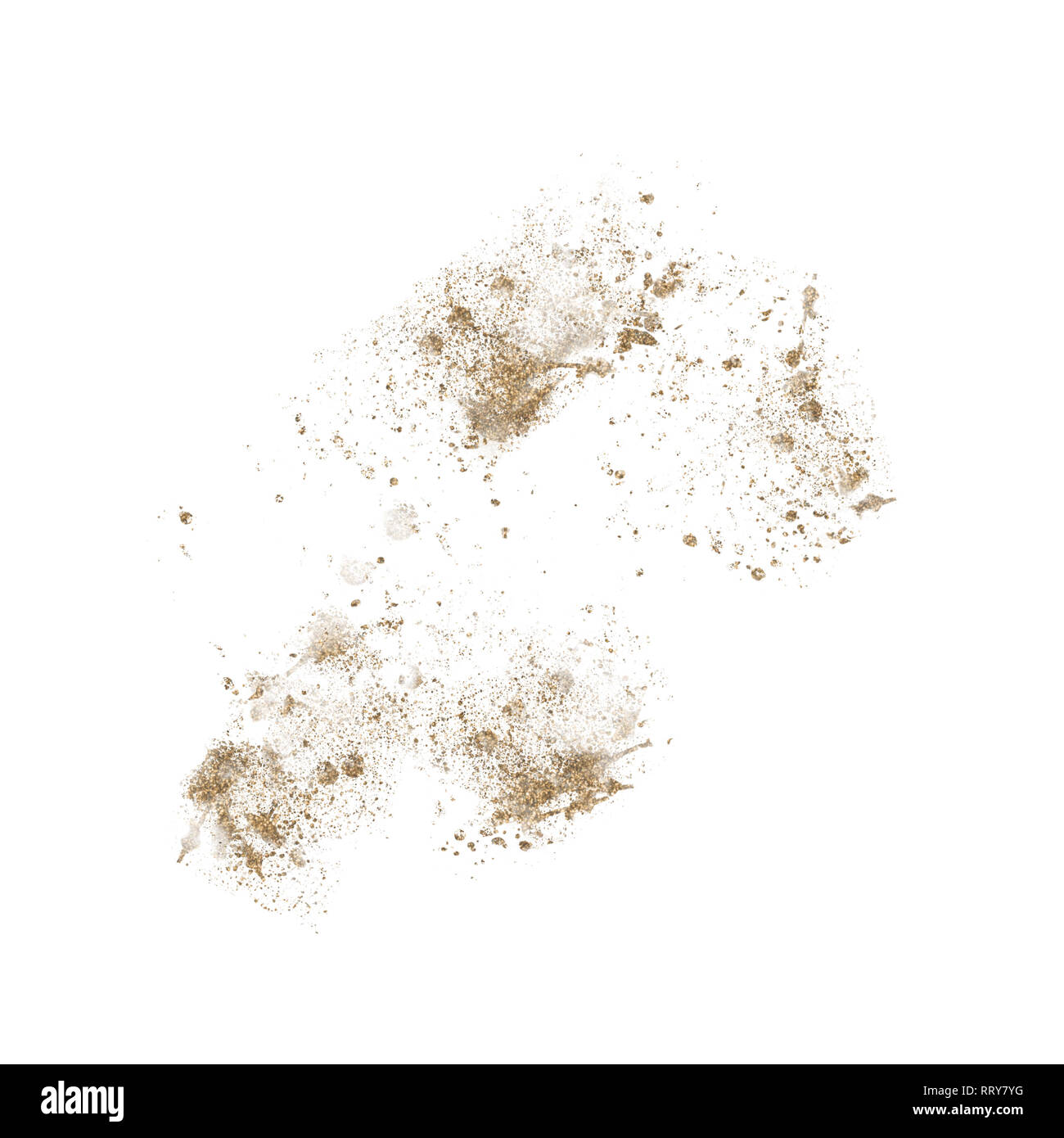 Gold Metallic paint splatter isolated on white, illustration Stock ...