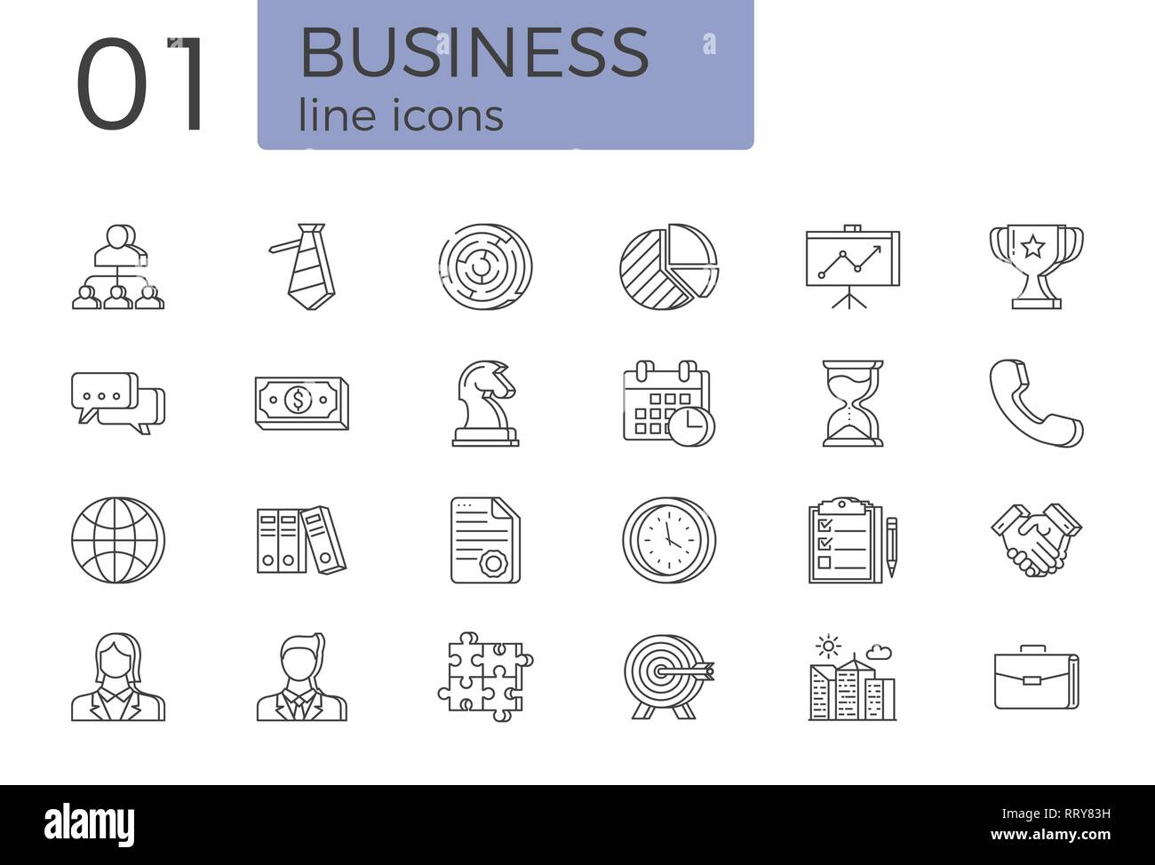 Business Related Vector Line Icons Set Stock Vector Image & Art - Alamy