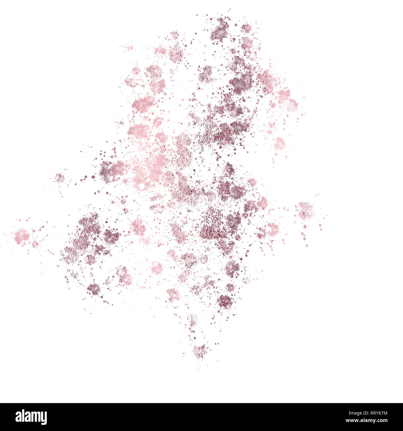 Metallic pink foil splatter isolated on white, Illustration Stock Photo ...