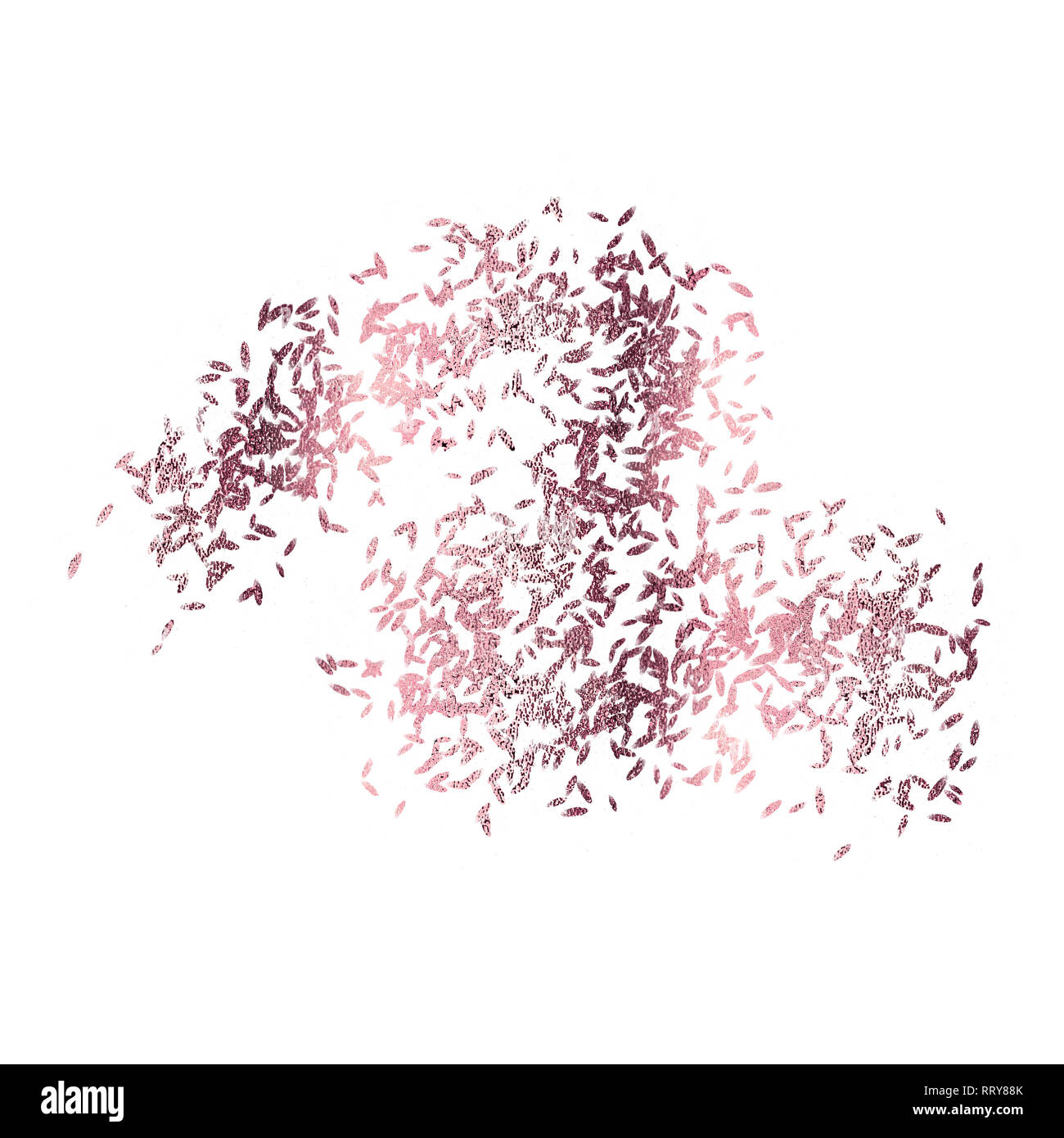 Metallic pink foil splatter isolated on white, Illustration Stock Photo ...