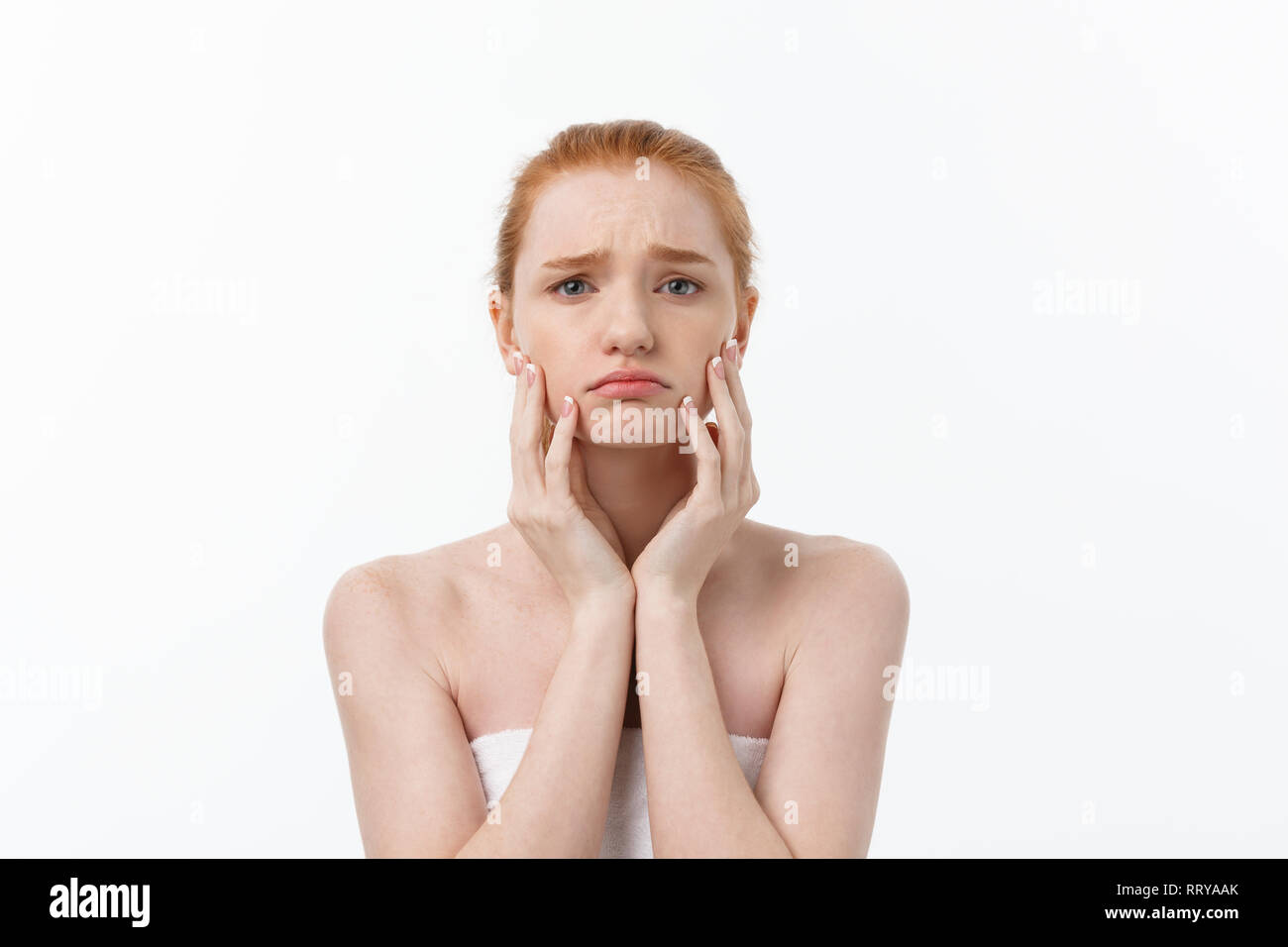 Portrait sad serious young woman with disappointed facial expression ...