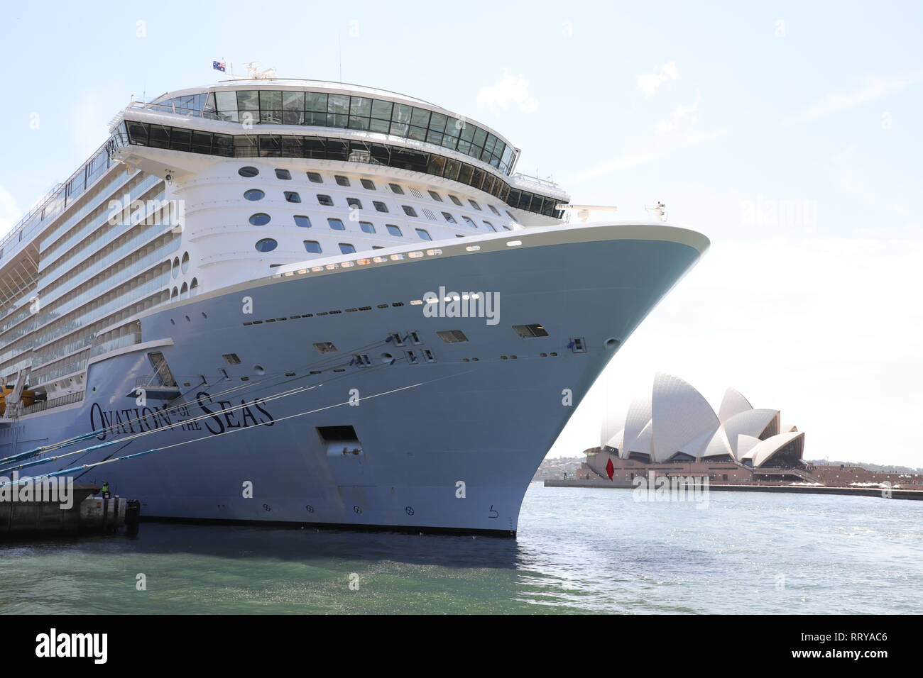 Royal Caribbean’s Ovation of the Seas cruise ship moored at the ...