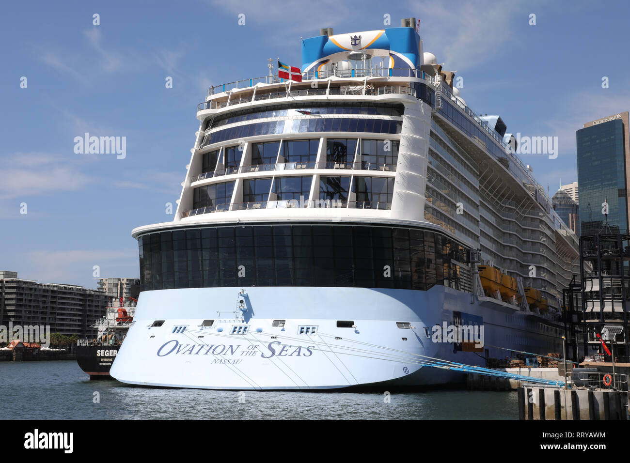 Royal Caribbean’s Ovation of the Seas cruise ship moored at the ...