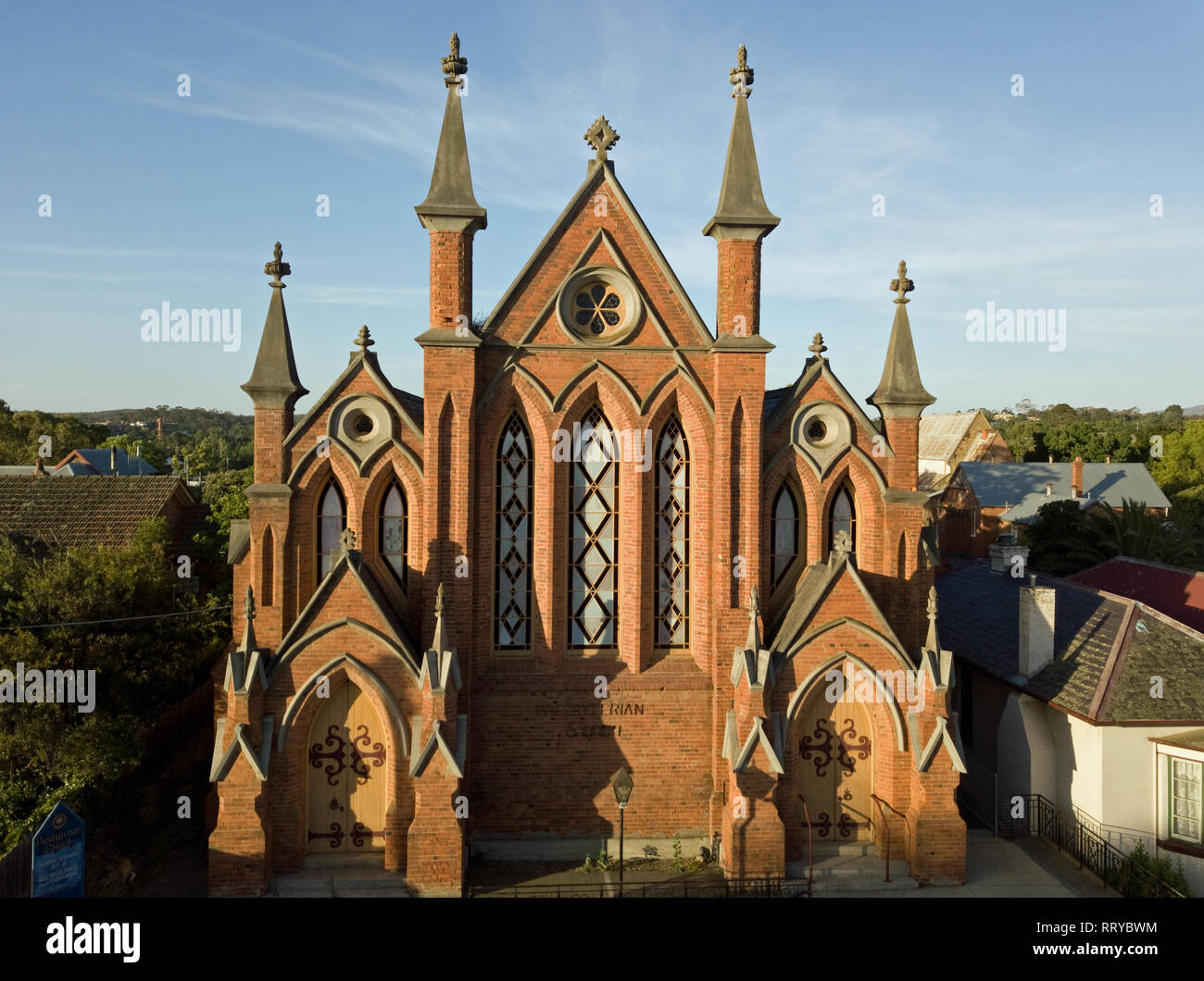 Small town church Australia. Exterior view church building, church ...