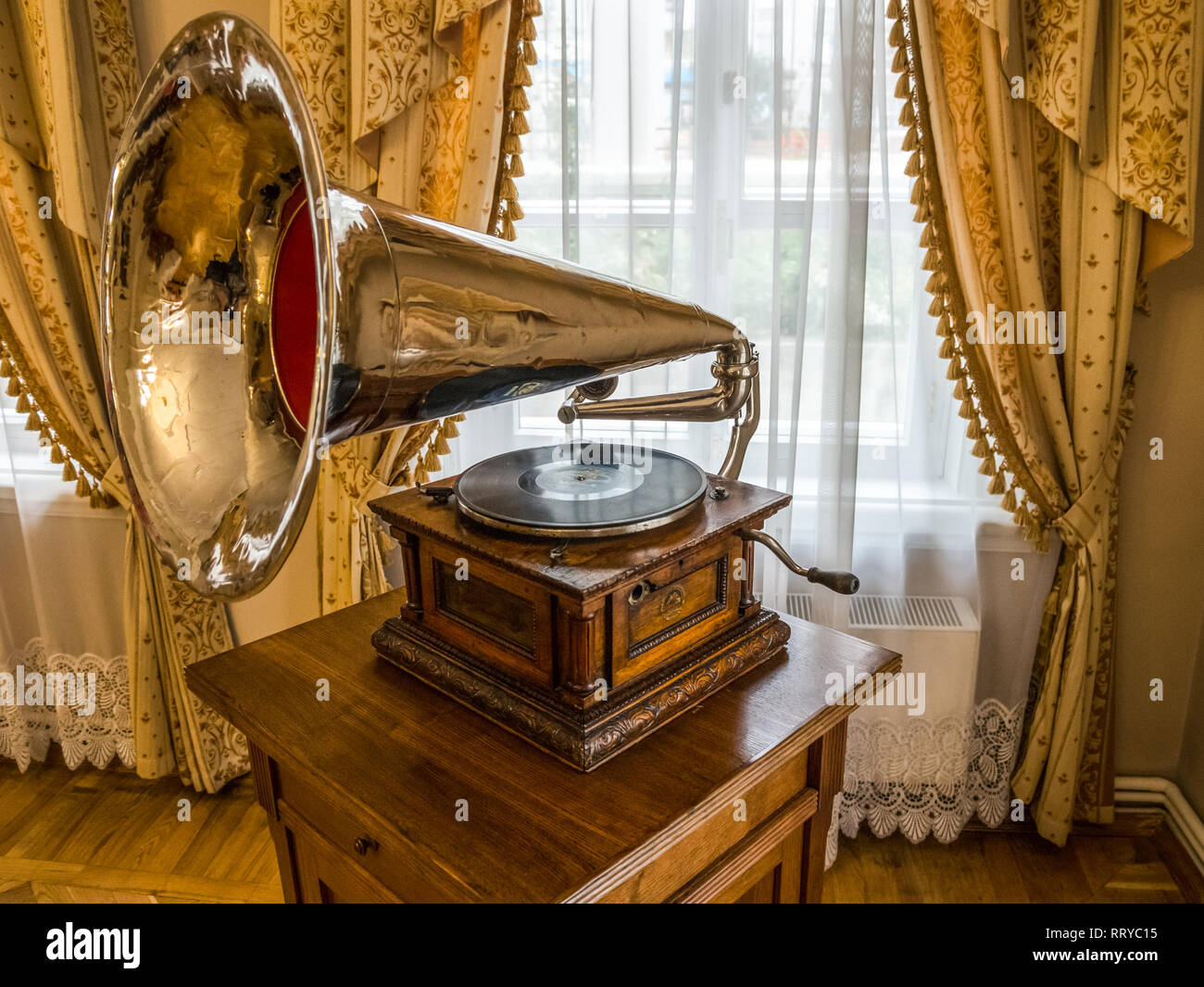Irkutsk, Russia - August 24, 2016: Old gramophone from the times of ...