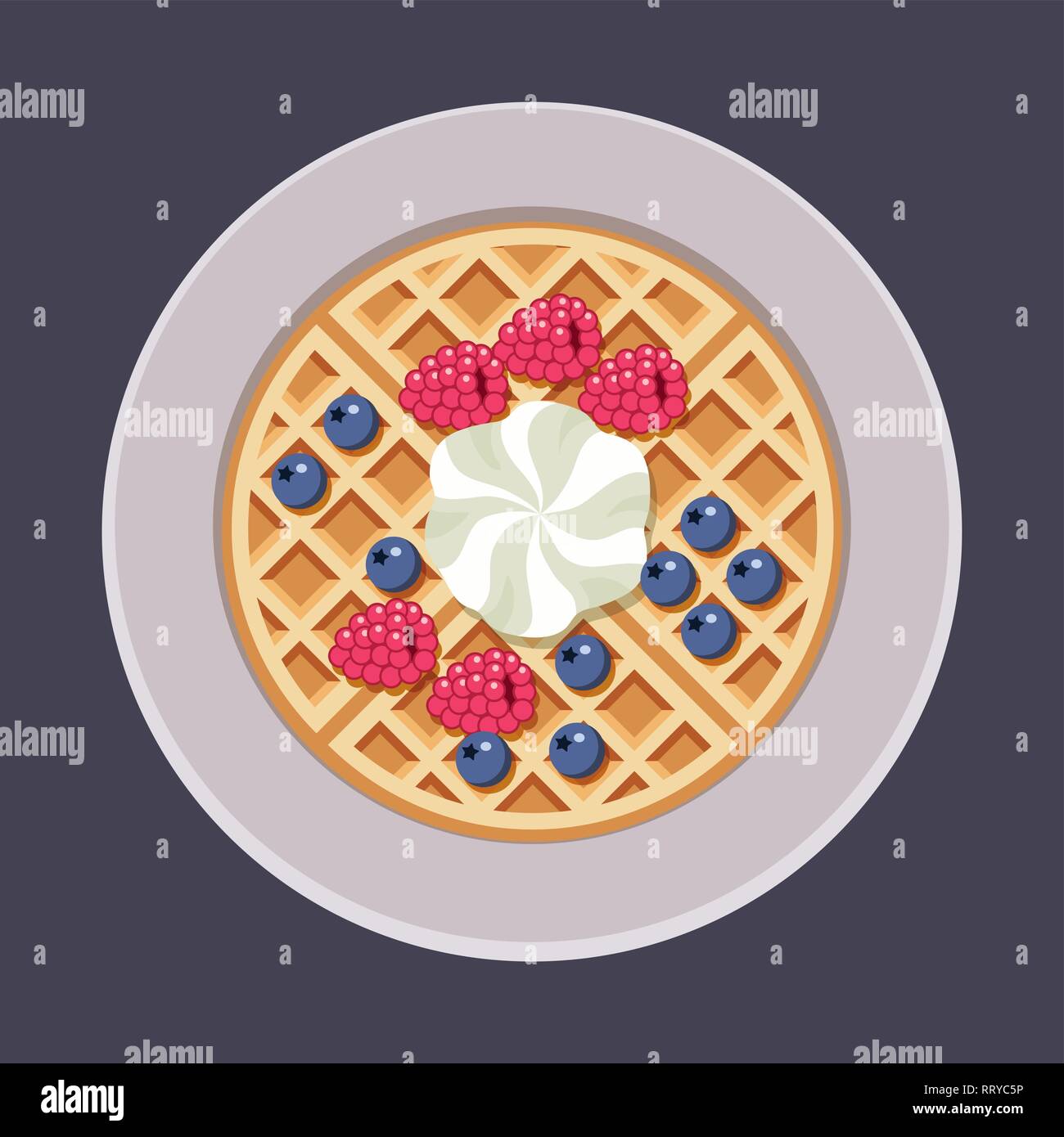 Waffles vector vectors hi-res stock photography and images - Alamy