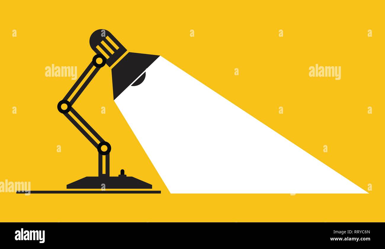 vector adjustable table lamp for home or office. white light background ...