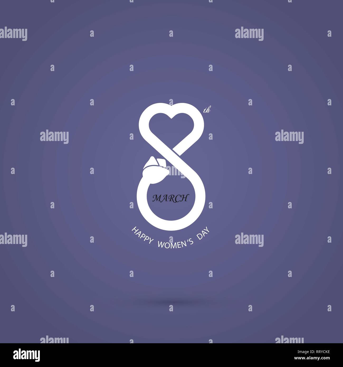Creative 8 March logo vector design with international women's day icon ...