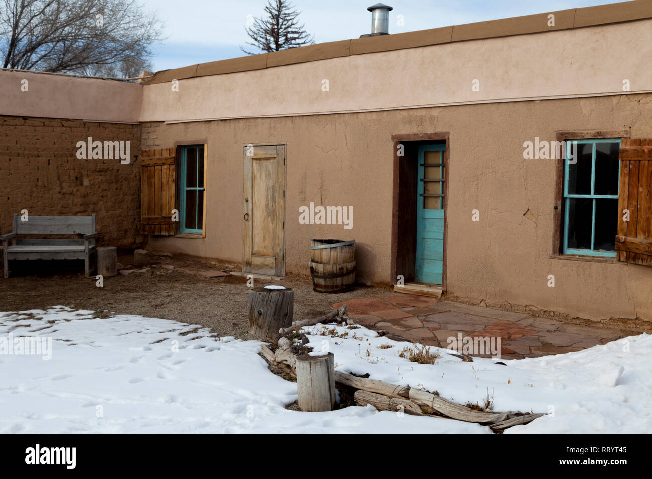 Snow in courtyard Stock Photo - Alamy