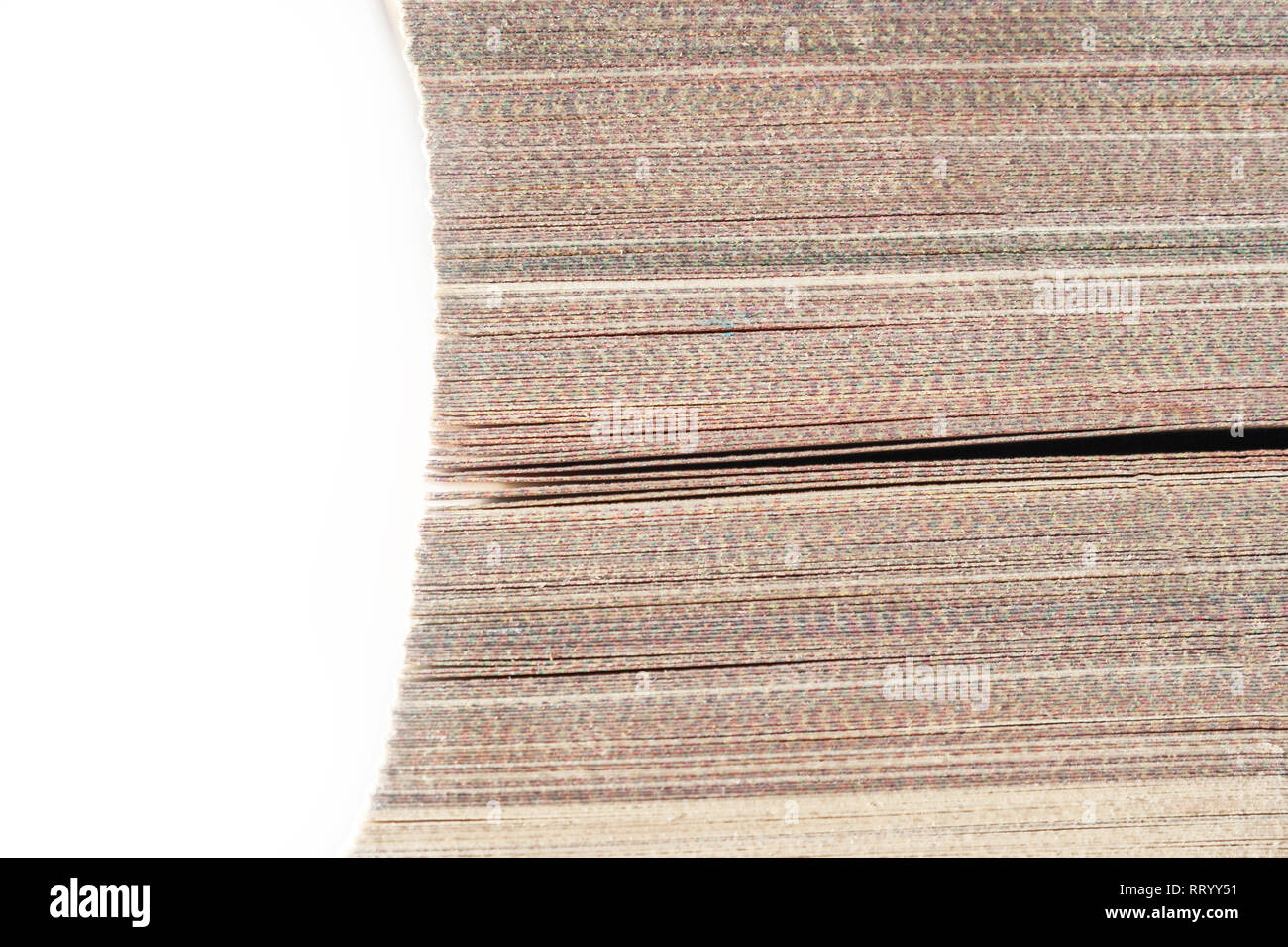 Top View of the Fore Edge, Closed Pages of a Bookmarked Book Isolated ...