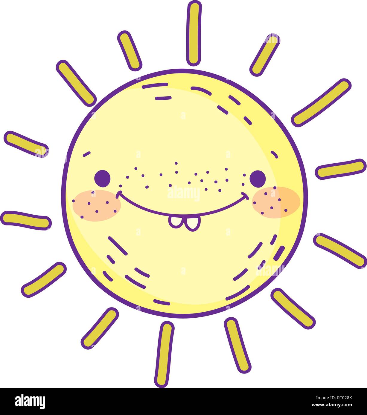 cute sun kawaii character Stock Vector Image & Art - Alamy