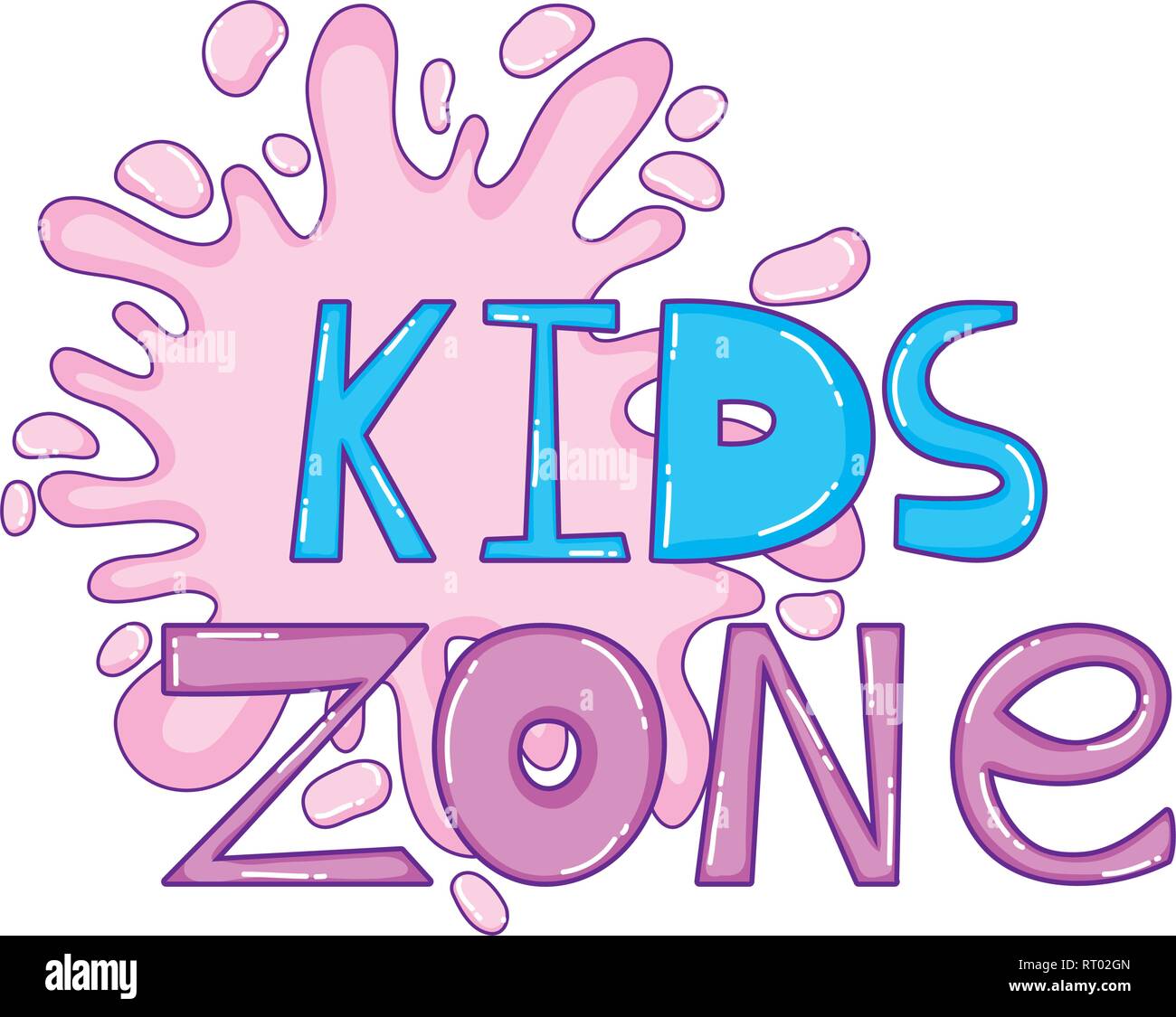 happy kids zone word label with paint splash Stock Vector Image & Art ...