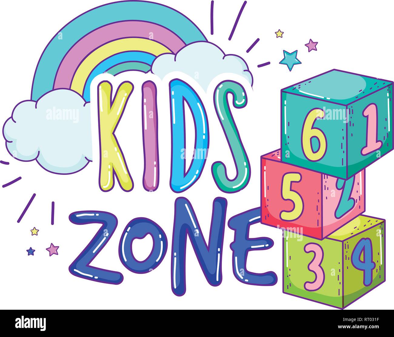blocks numbers toys with rainbow Stock Vector Image & Art - Alamy