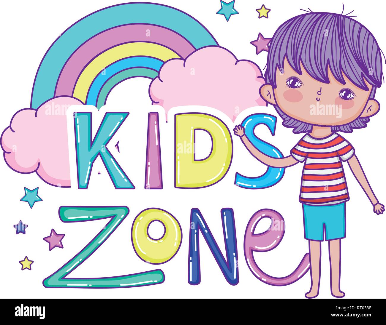 little boy with rainbow kids zone Stock Vector Image & Art - Alamy