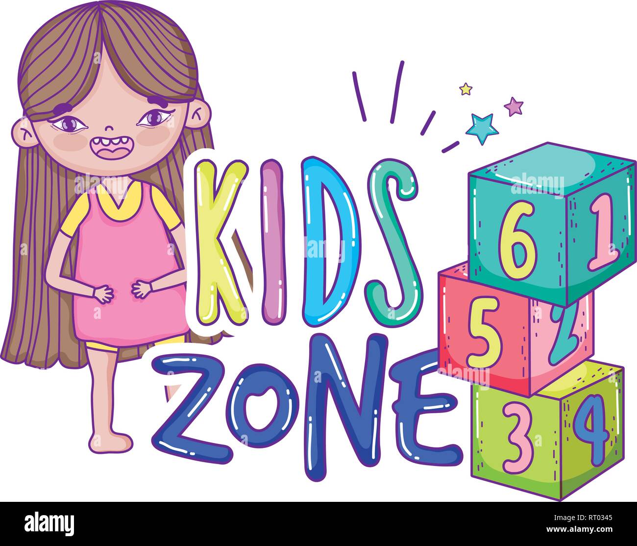 little girl playing with blocks numbers Stock Vector Image & Art - Alamy