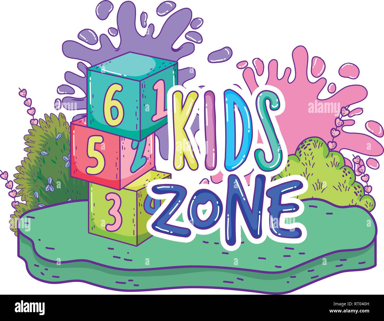 blocks numbers toys wih paint splash Stock Vector Image & Art - Alamy