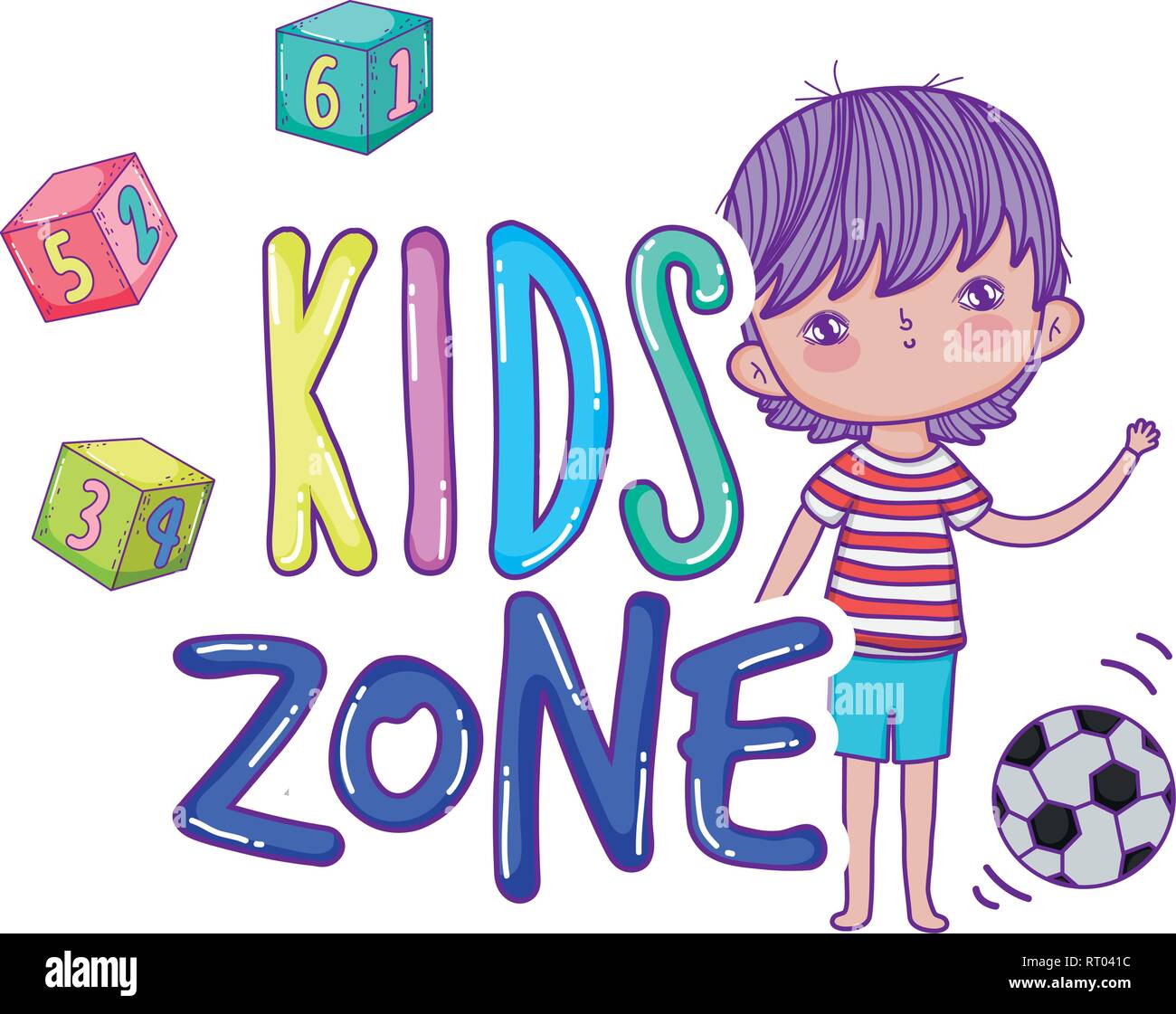 little boy with blocks numbers Stock Vector Image & Art - Alamy