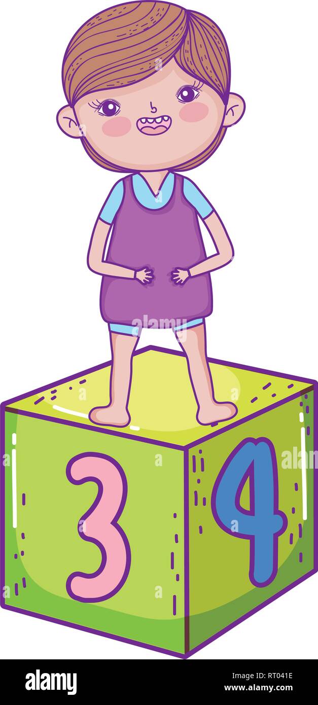 little boy with blocks numbers Stock Vector Image & Art - Alamy