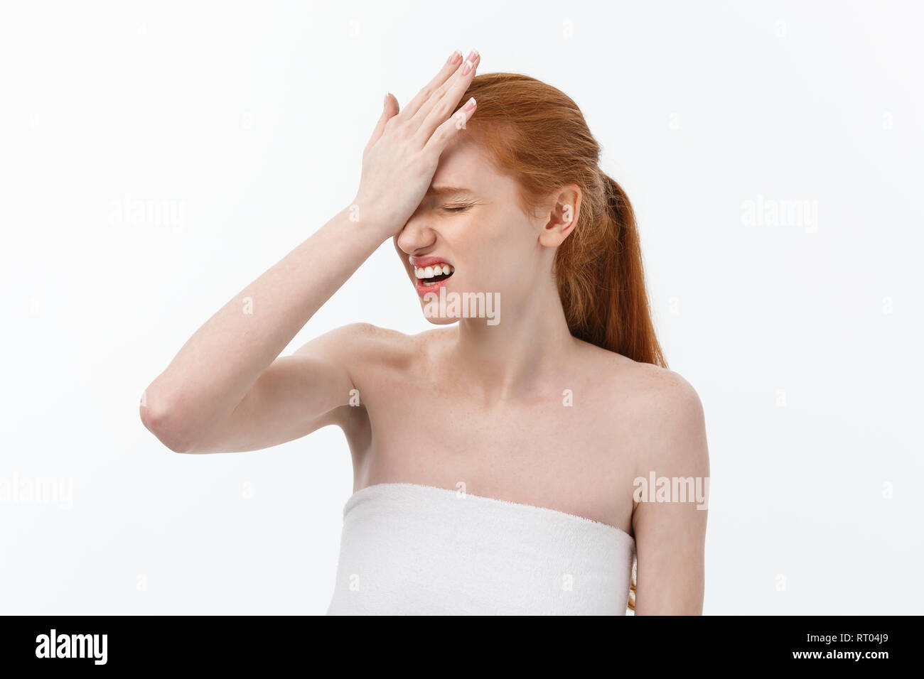 Portrait sad serious young woman with disappointed facial expression ...
