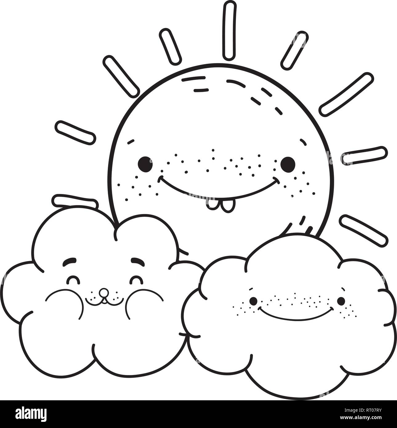 Kawaii cloud sun Cut Out Stock Images & Pictures - Alamy