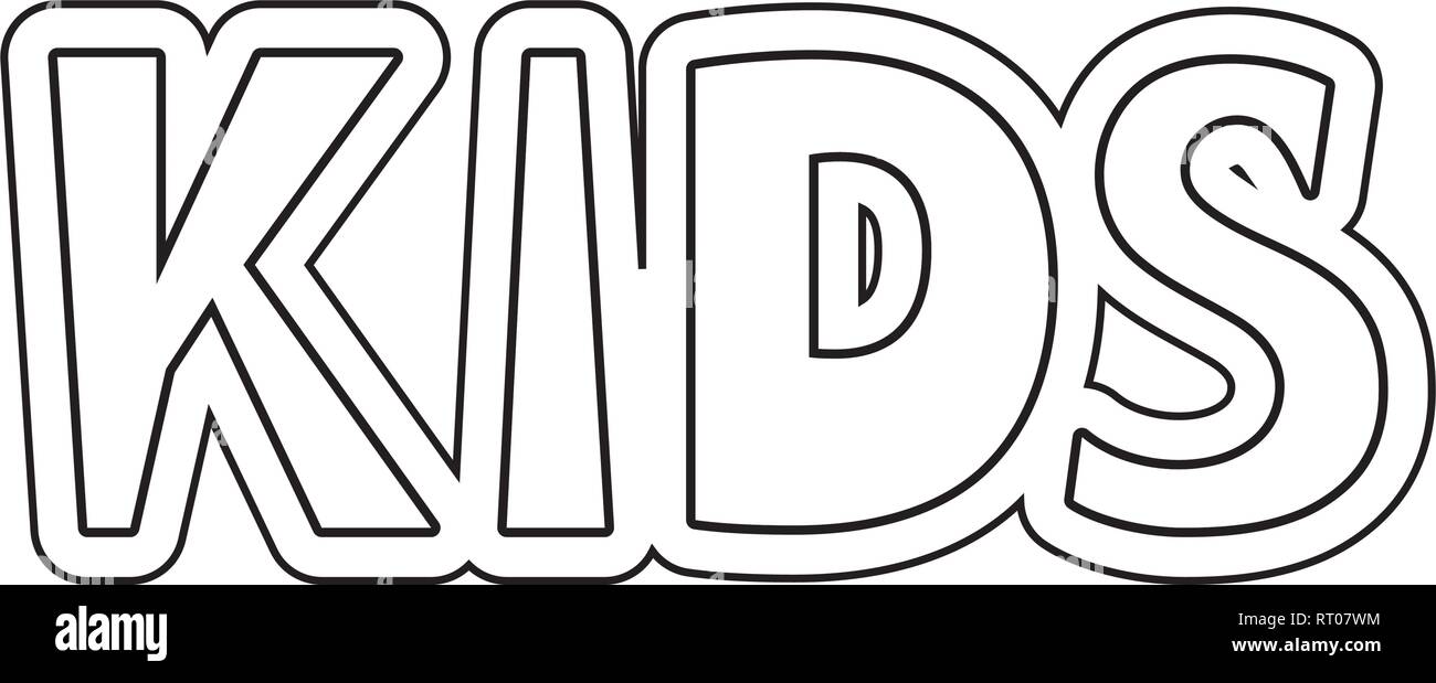 kids word isolated icon Stock Vector Image & Art - Alamy
