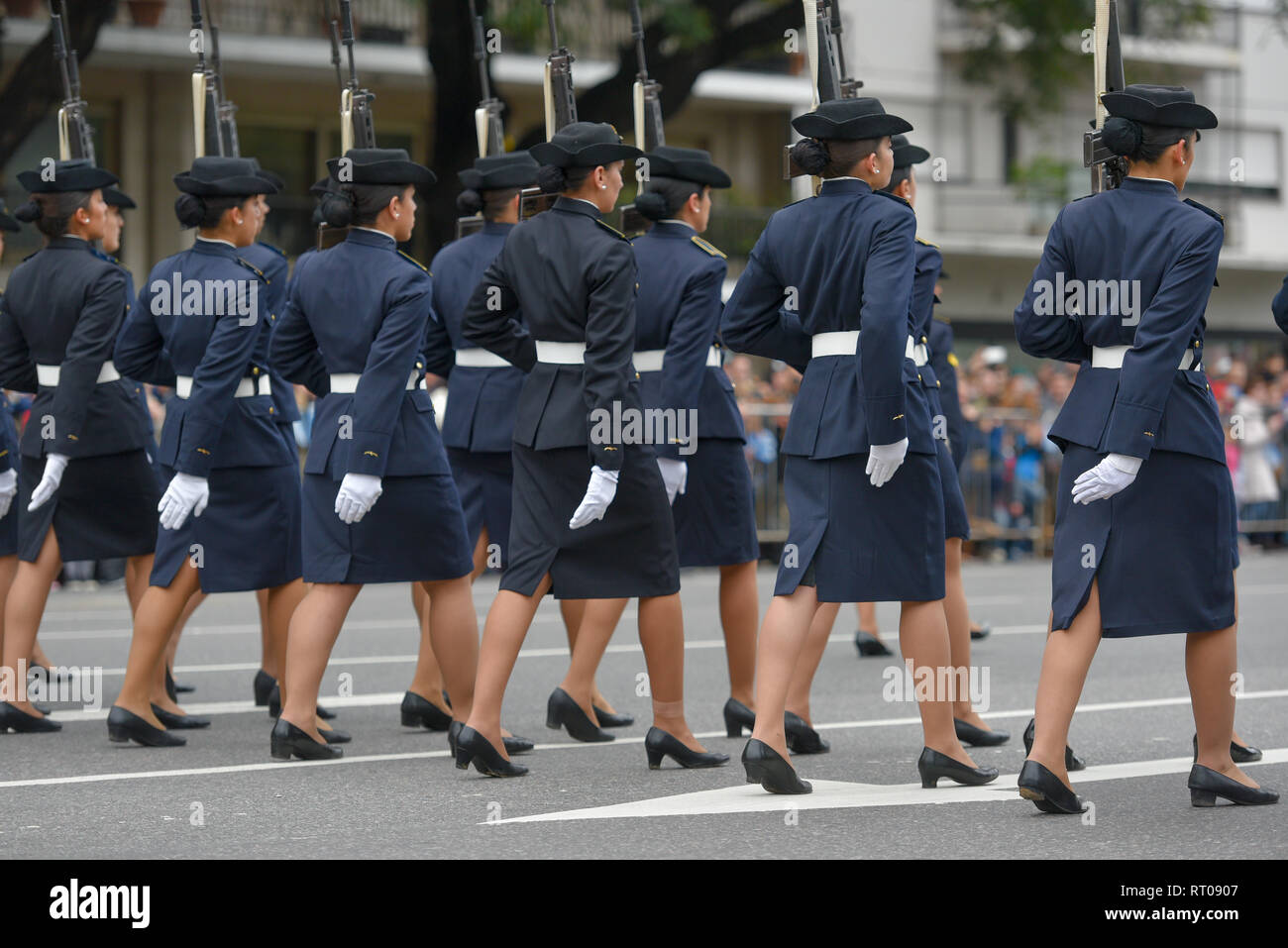 Buenos Aires, Argentina - Jul 11, 2016: Members of the Argentine air ...