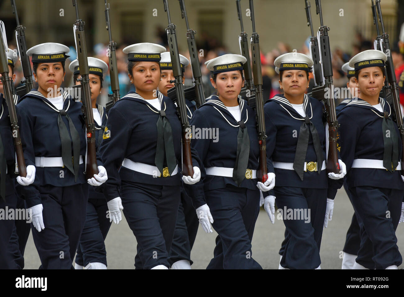 Buenos Aires, Argentina - Jul 11, 2016: Argentine navy sailors at the ...