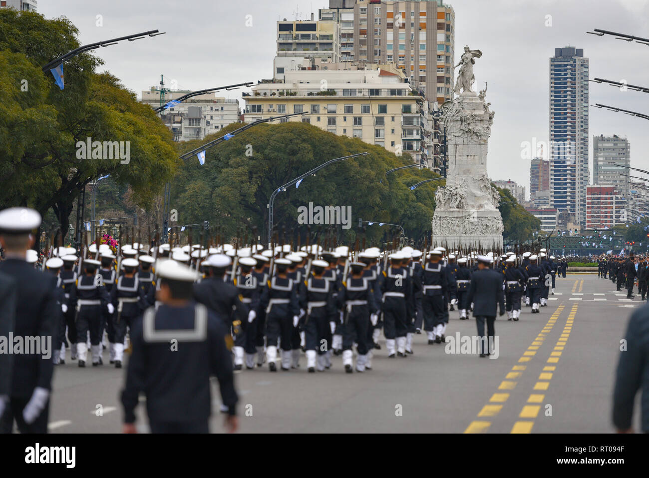 Buenos Aires, Argentina - Jul 11, 2016: Argentine navy sailors at the ...