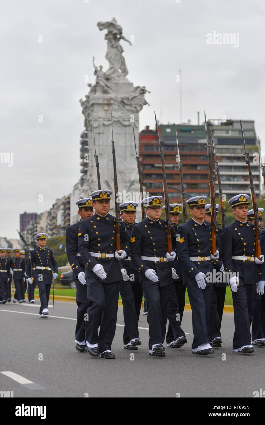 Buenos Aires, Argentina - Jul 11, 2016: Members of the Argentine navy ...