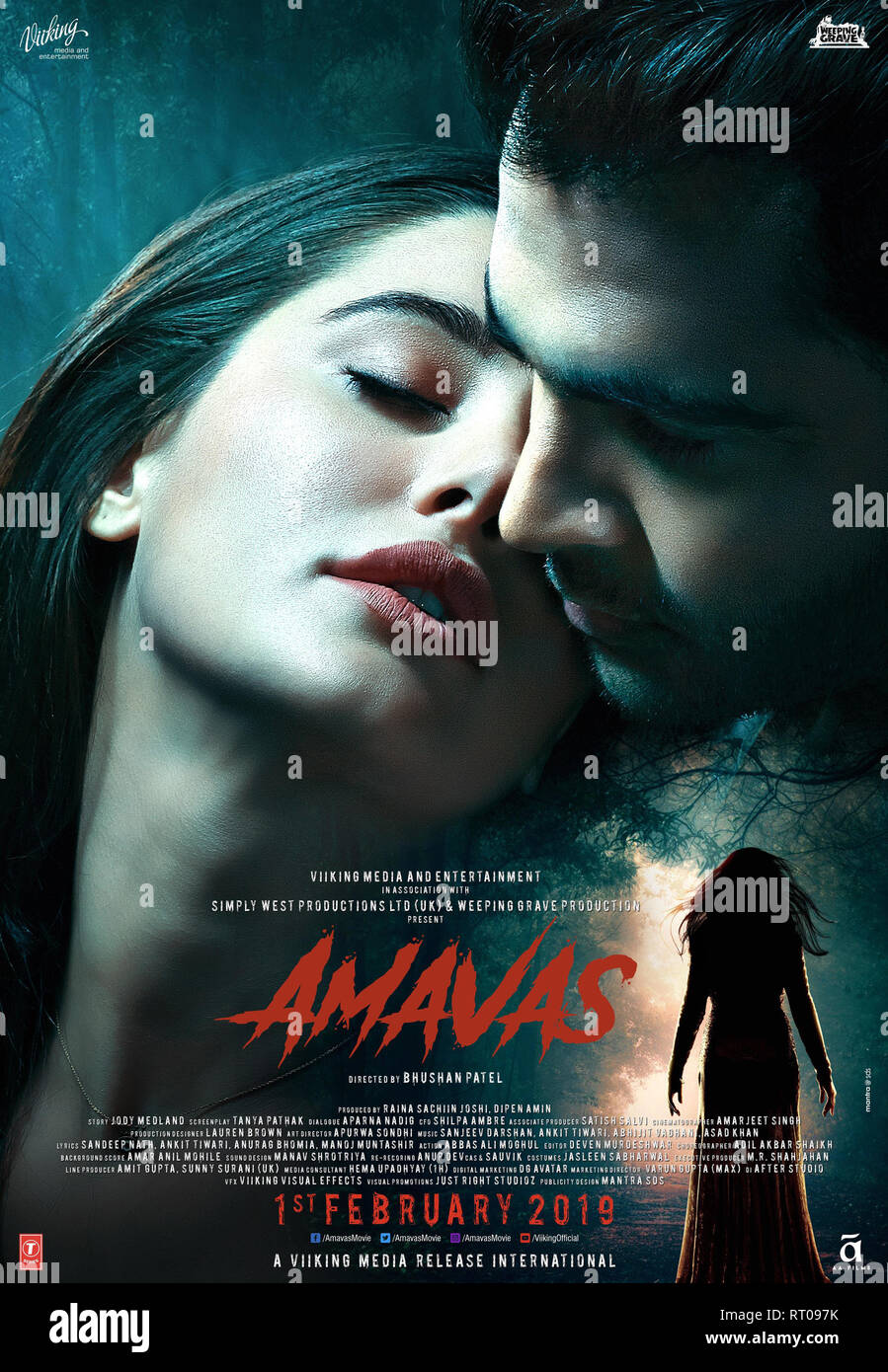 AMAVAS, Indian poster, from left: Nargis Fakhri, Sachiin Joshi, 2019 ...