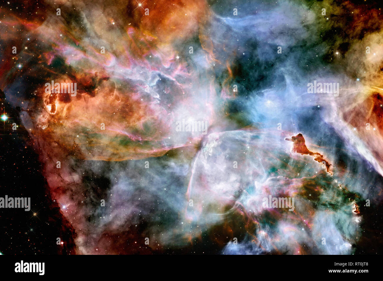 Universe scene with stars and galaxies in deep space showing the beauty ...