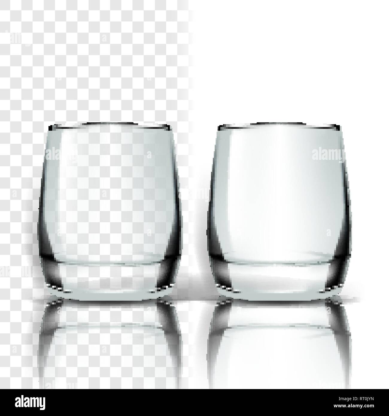 Transparent Glass Vector. Tableware Template. Empty Clear Glass Cup ...