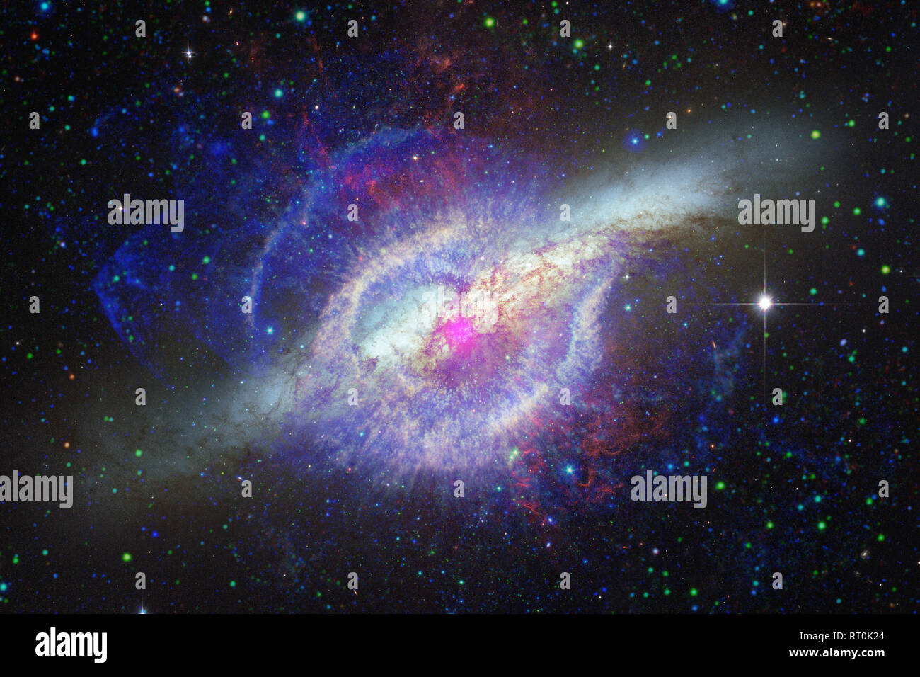 Beautiful galaxy and cluster of stars in the space night. Elements of ...