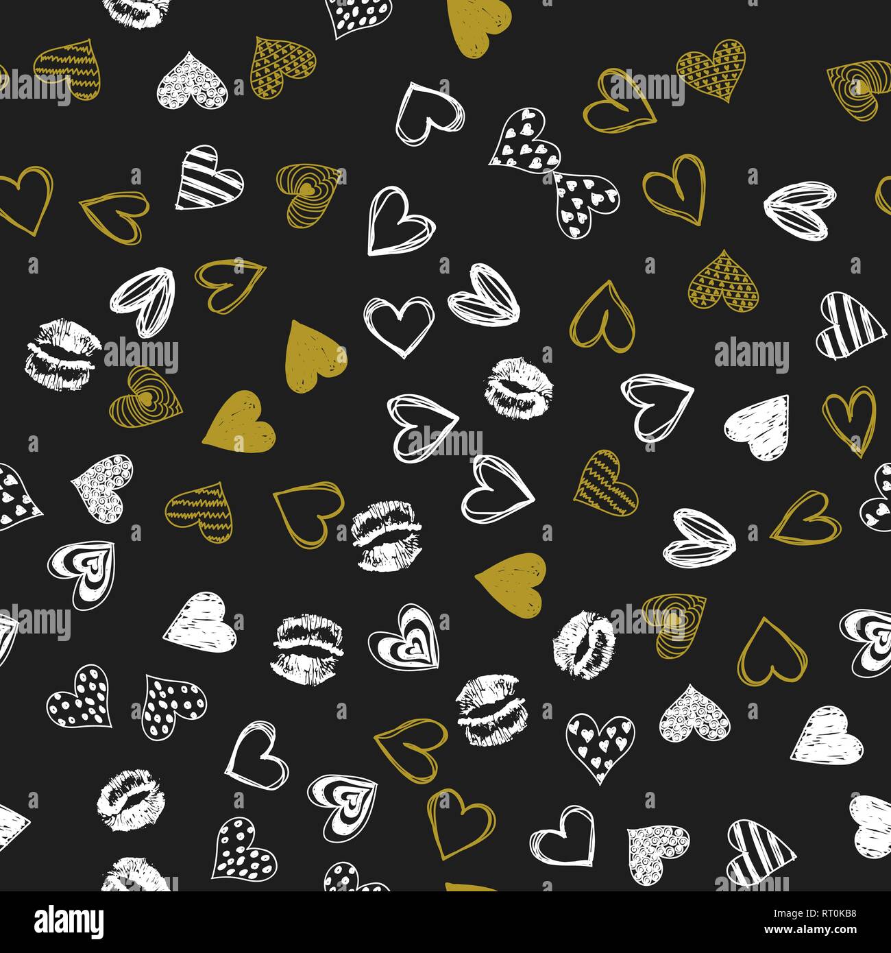 Heart doodle pattern Stock Vector Images - Alamy