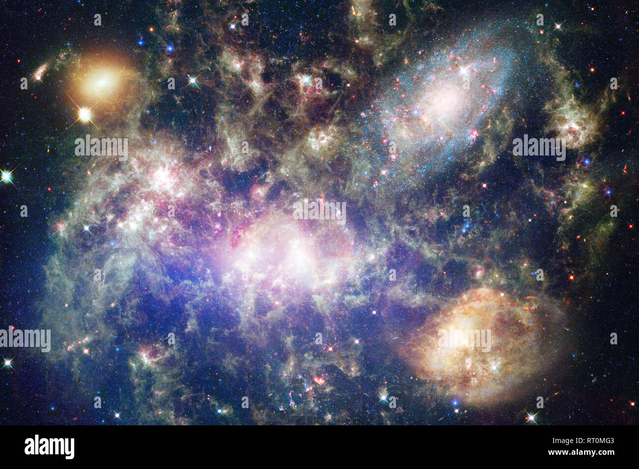 Awesome beautiful nebula somewhere in outer space. Elements of this ...