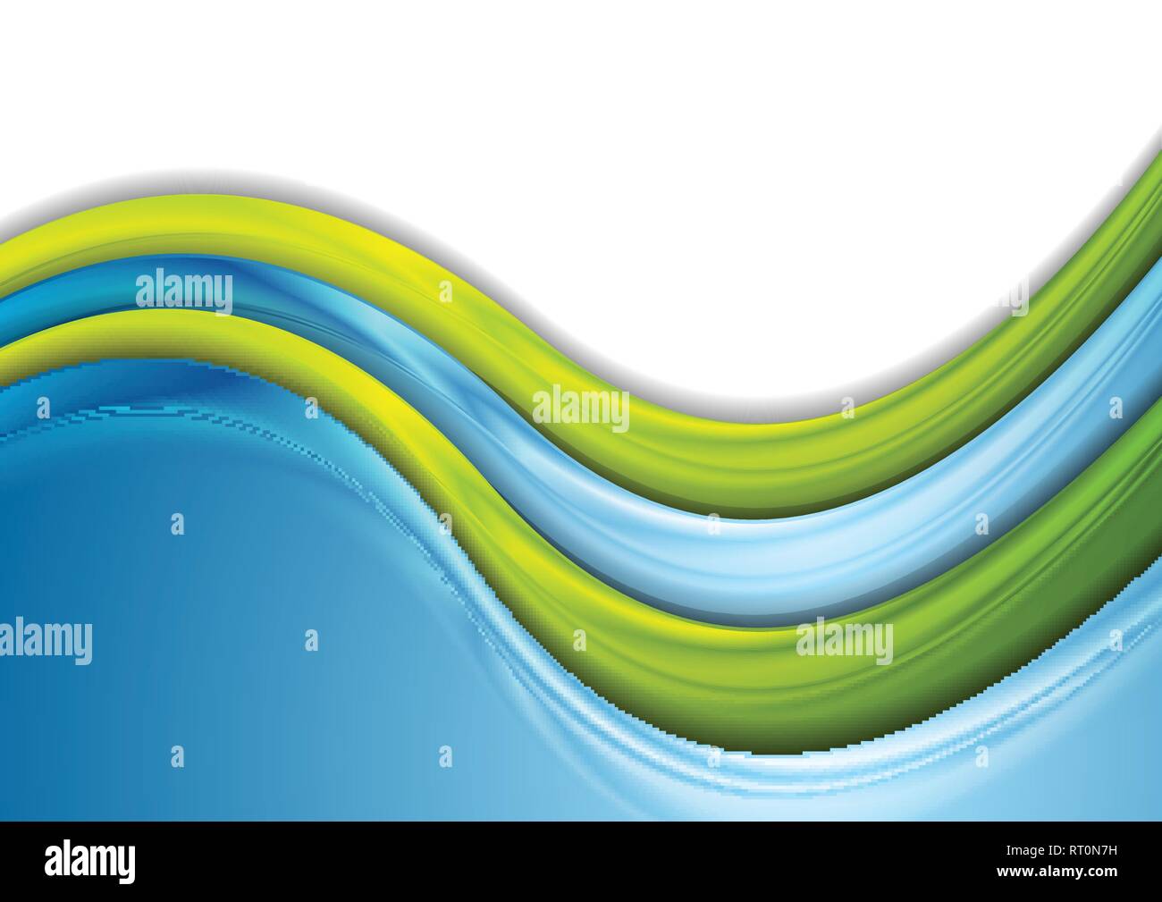Green and blue blurred waves abstract background. Vector design Stock ...