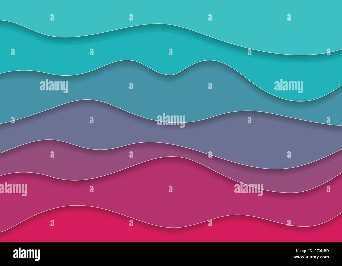 Turquoise and pink corporate waves abstract background. Vector design ...