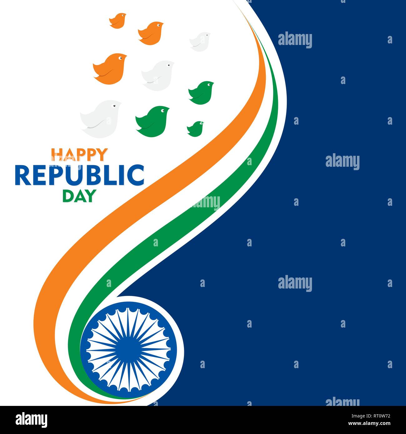 happy independence day of india illustration vector, tricolor bird ...