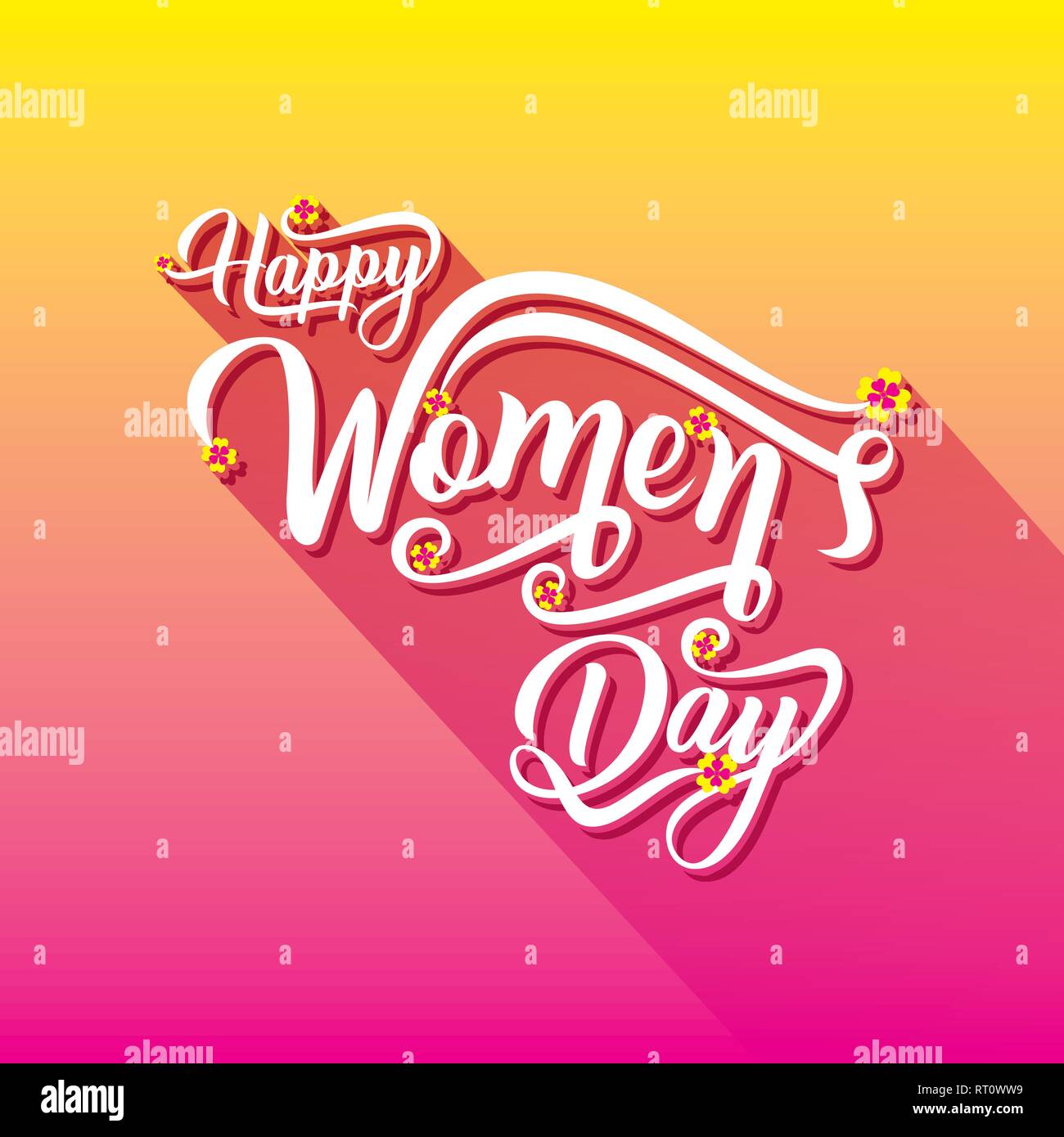 International Women's Day. Vector template with lettering design for ...