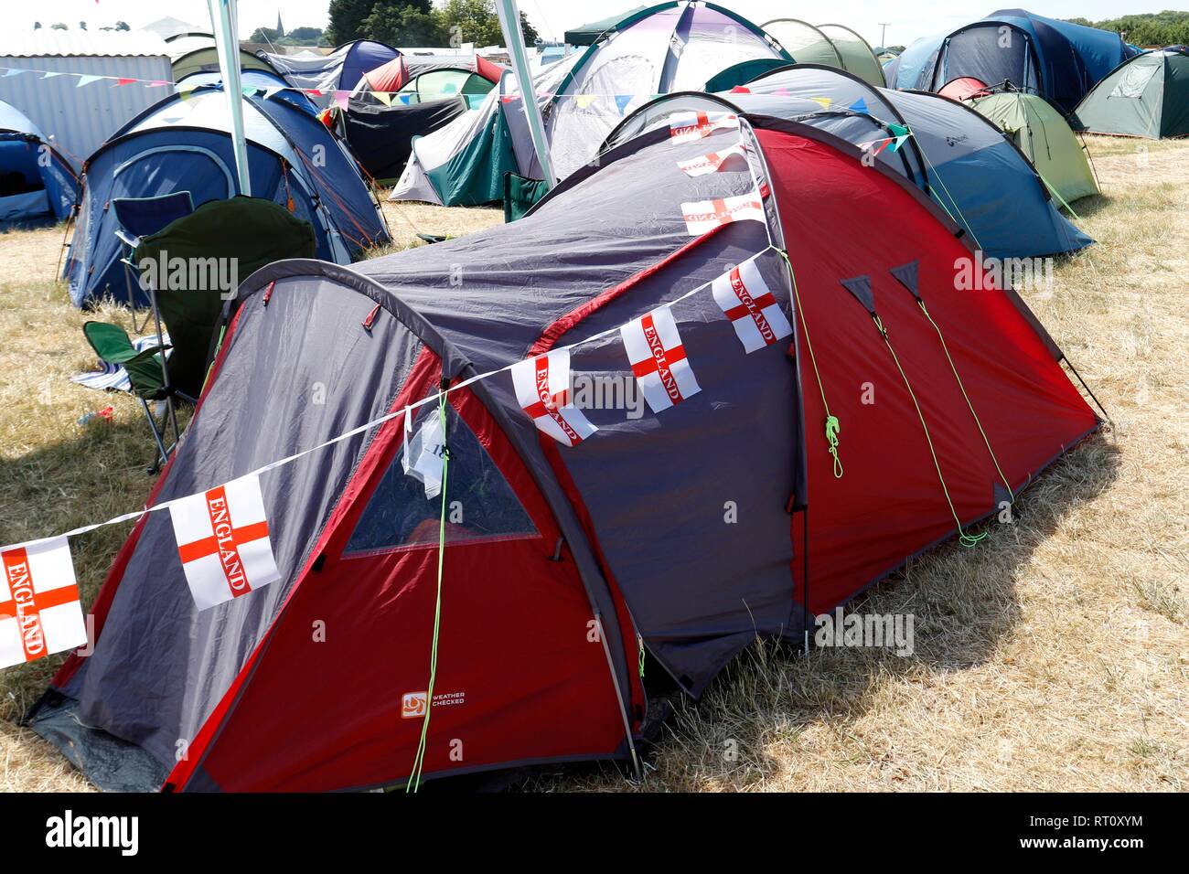 A World Cup tent at the Barn On The Farm festival, at Over Farm, near ...