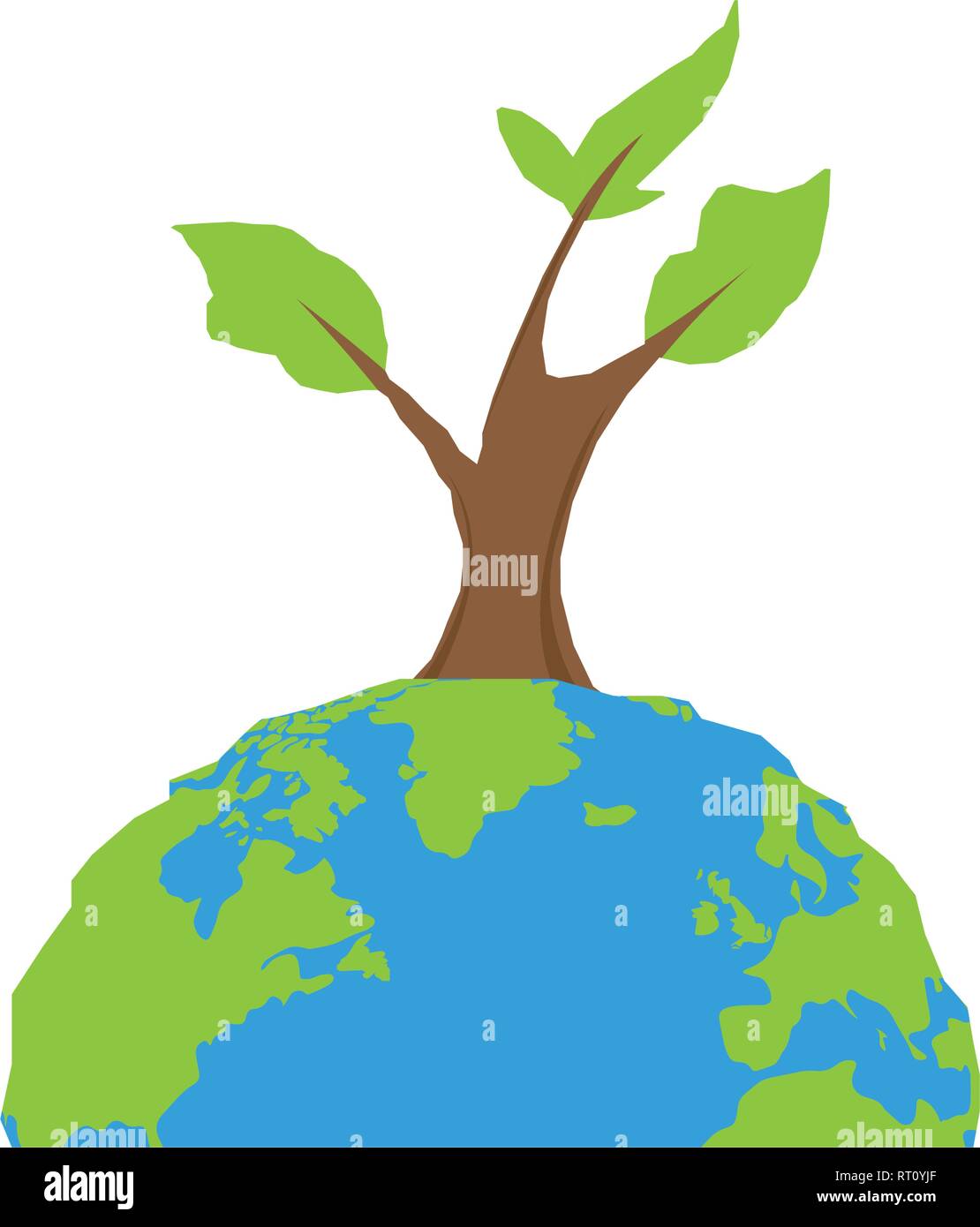 Earth planet with a tree Stock Vector Image & Art - Alamy