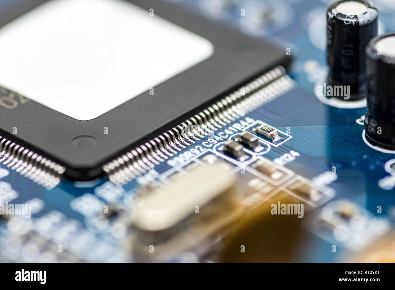 Circuits microchips on motherboard hi-res stock photography and images ...