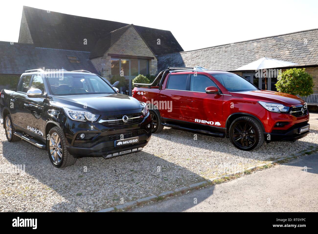 New SsangYong Musso trucks on display at the lauch of the Musso Saracen ...