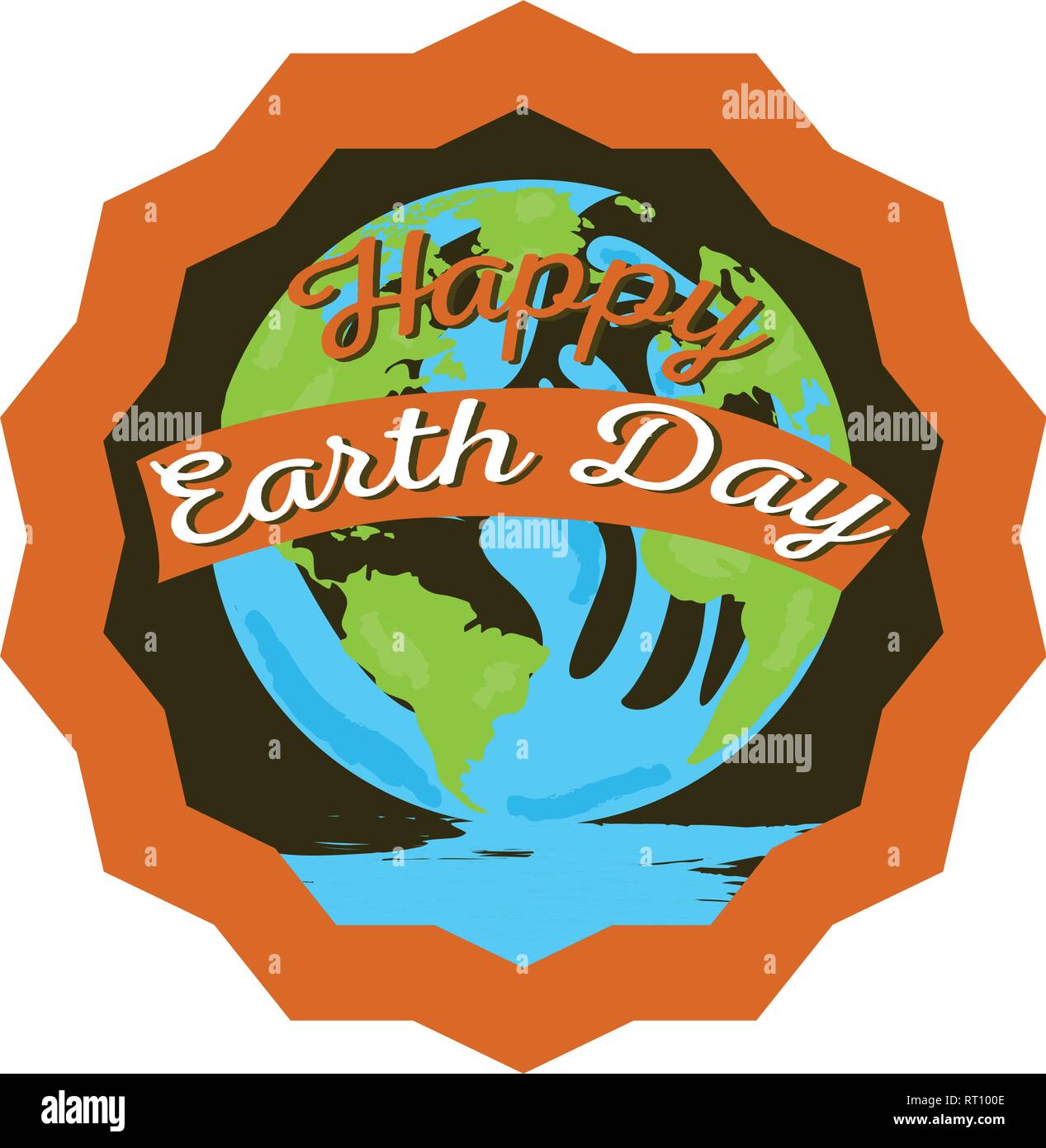 Earth day label with a planet Stock Vector Image & Art - Alamy